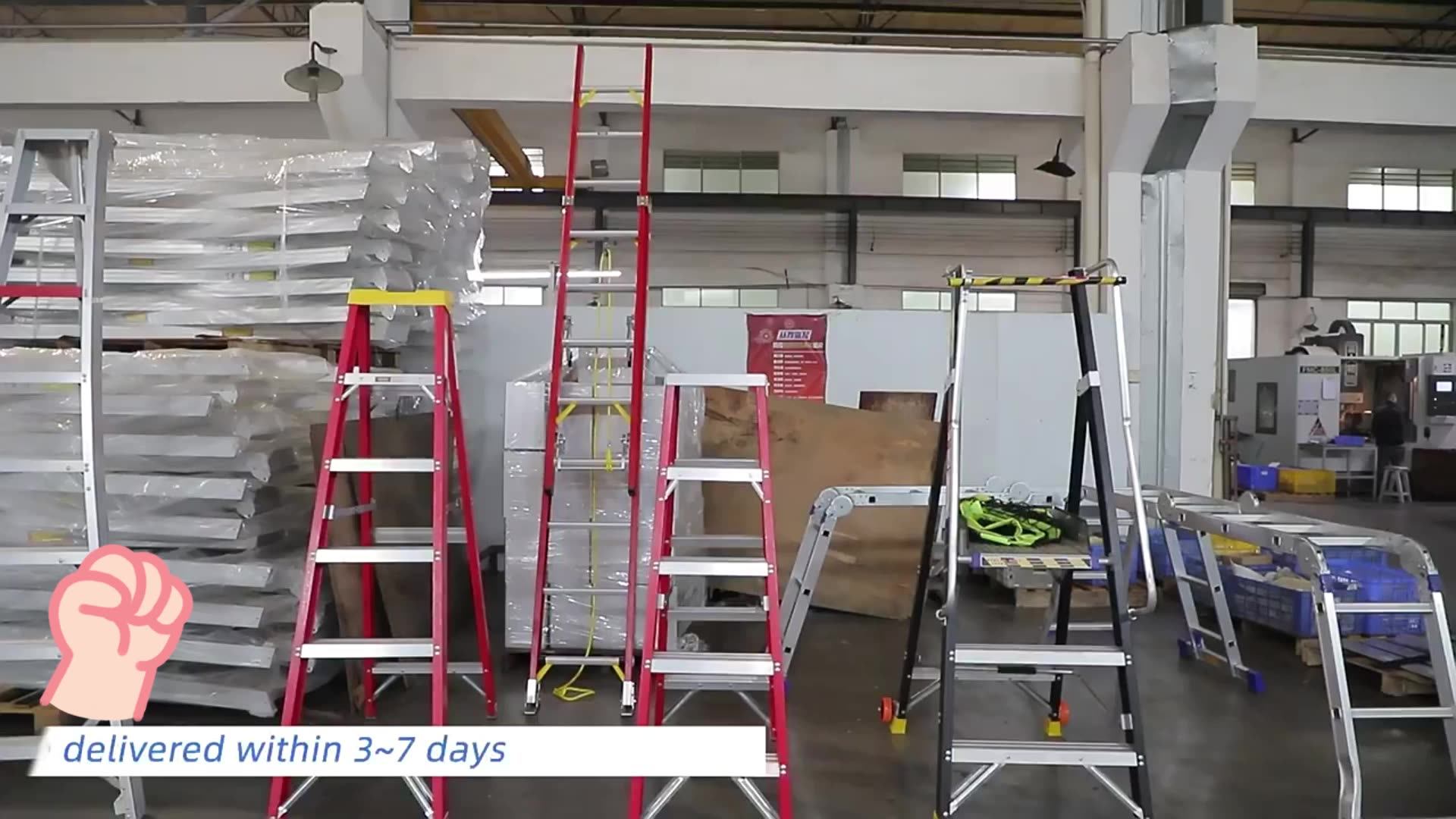 Building Construction Industrial Stair Case Ladder Extensive Fiberglass ...