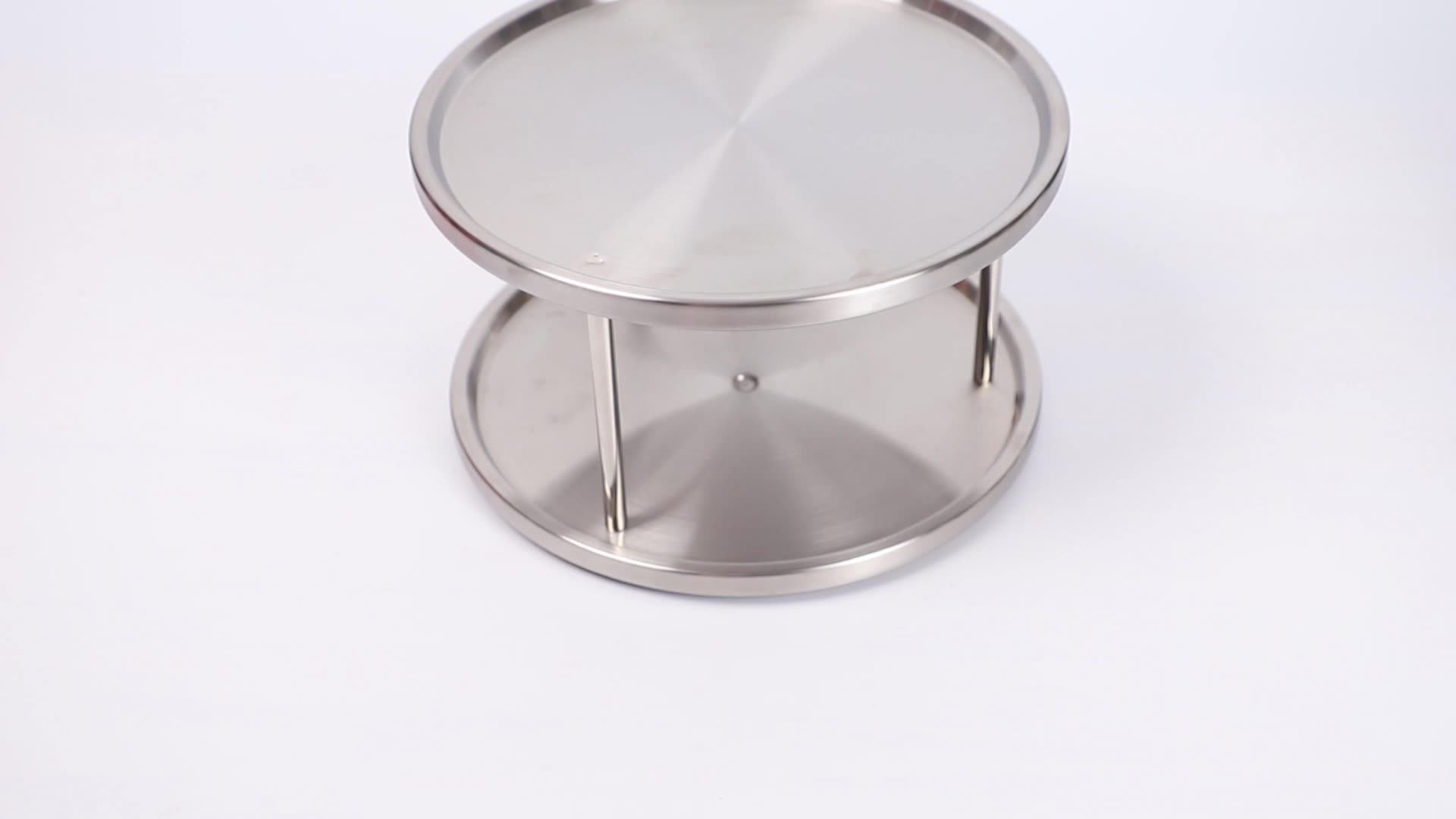 360 Degree Turntable 2 Tier Design Stainless Steel Lazy Susan Dining ...