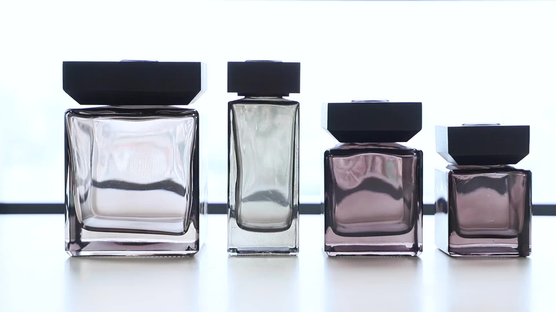 Wholesale Custom 100ml 200ml Square Luxury Diffuser Bottle Black Empty ...