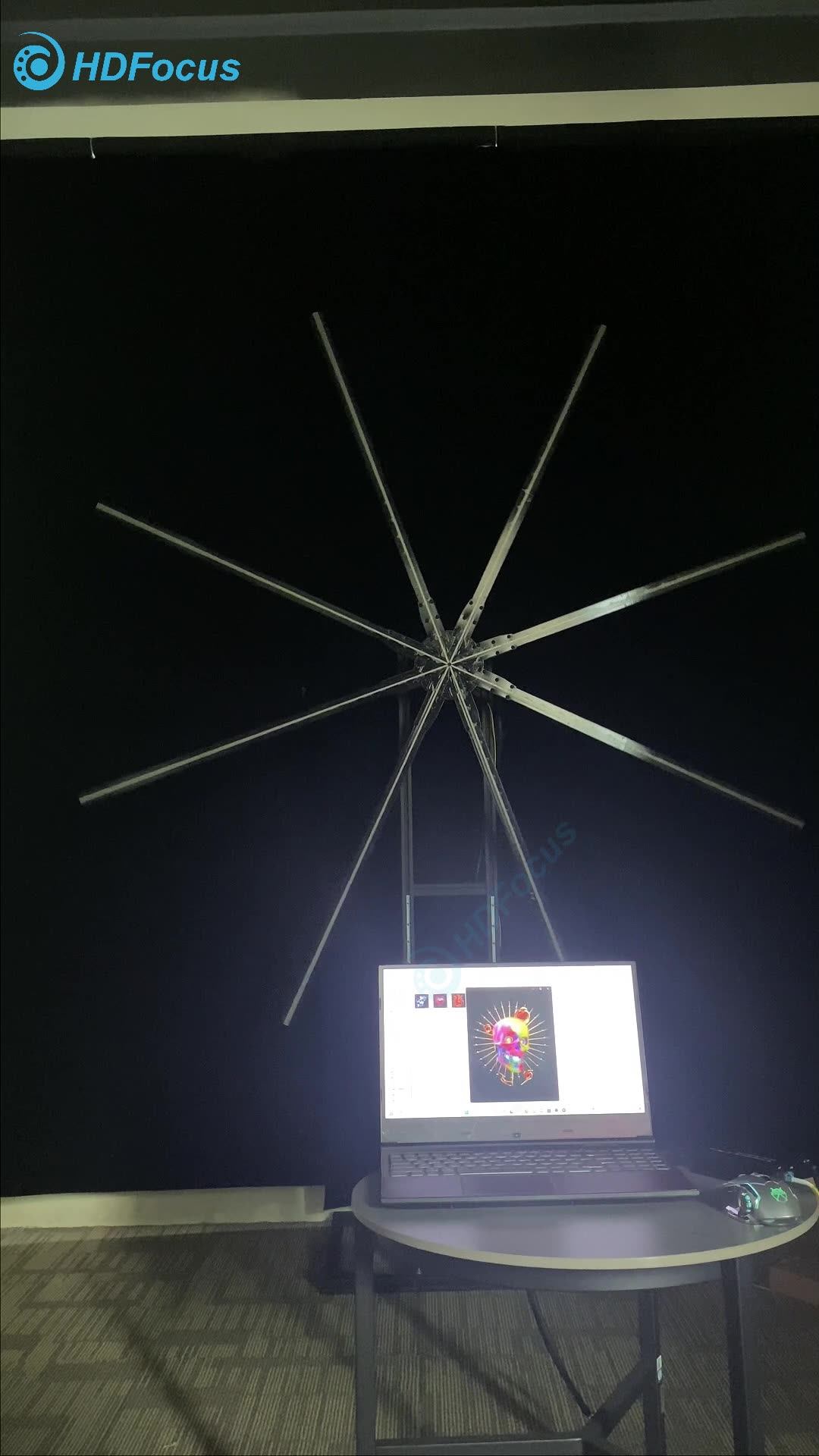 Pc Connected 3d Hologram Fan 150cm Projector Hdmi-input Computer ...