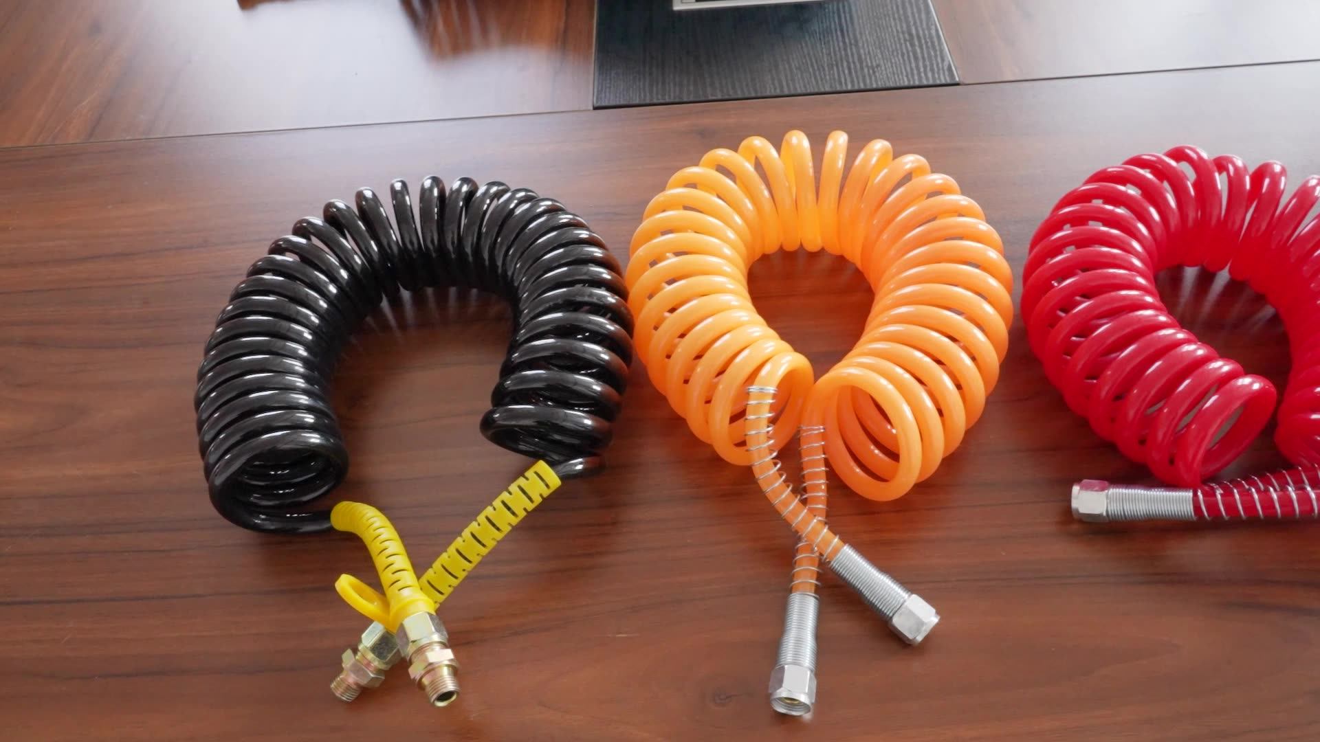 15 Or 18 Feet Blue And Red Coiled Air Hoses For Semi Truck Tractor ...