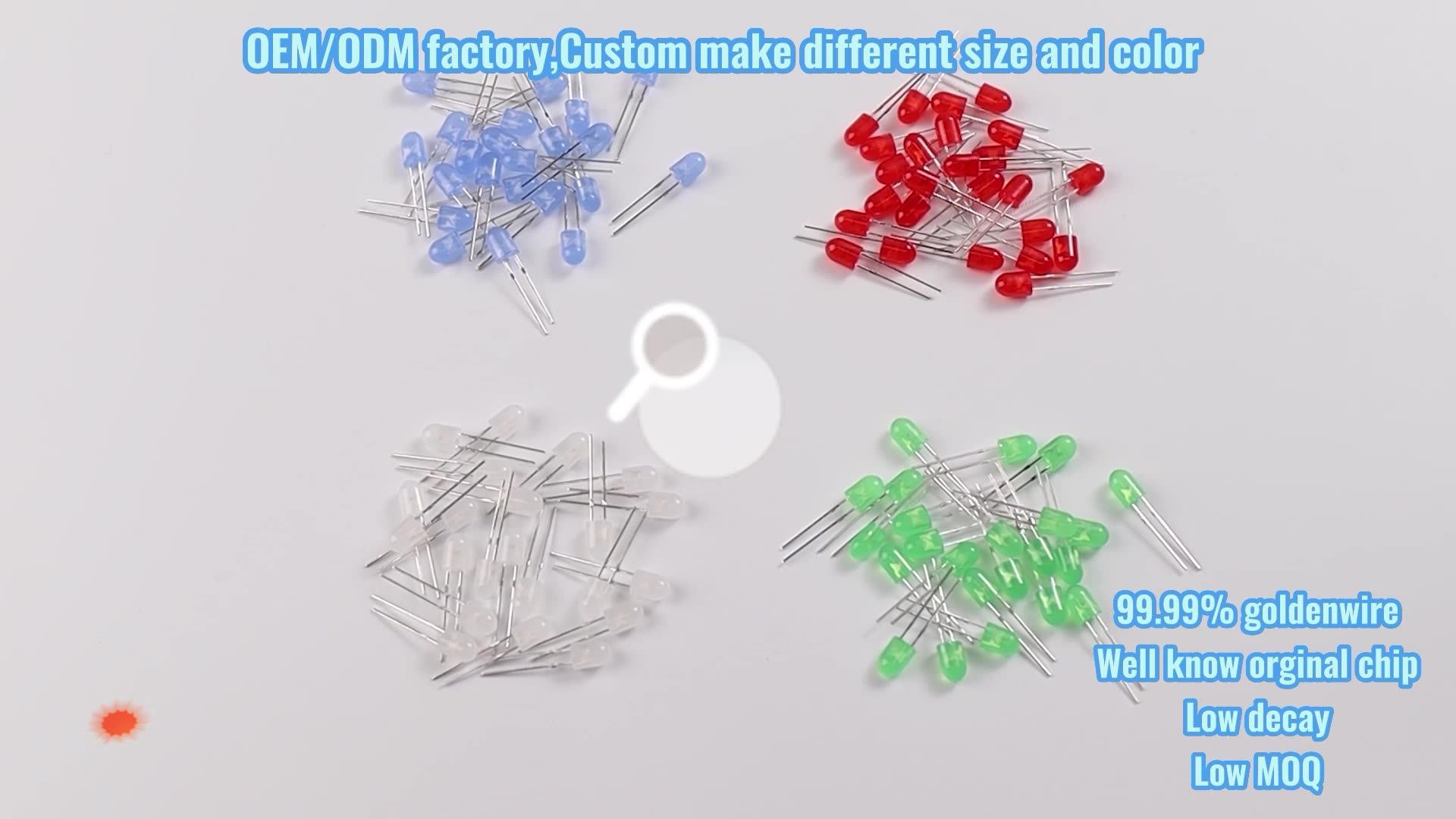 504 Diffused Light Emitting Diode Red Green Blue Yellow Lamp Through ...