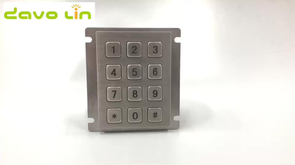 12 Keys Stainless Steel Backlit Matrix Industrial Metal Numeric Keypad ...