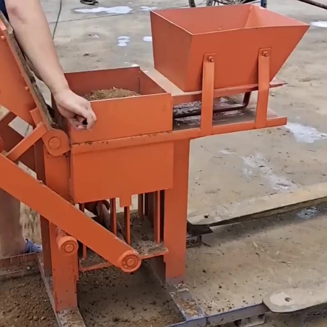 2-40 Interlocking Clay Pressed Brick Machine Manual Compressed Earth ...