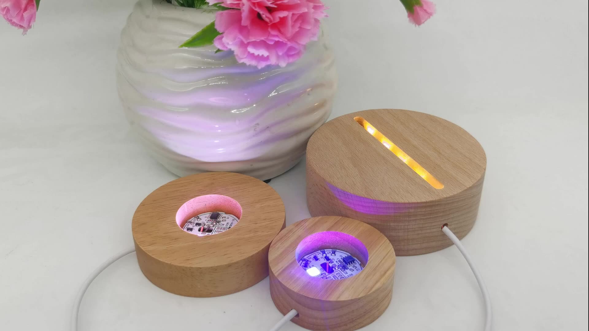 Wood Base Lamp,Led Acryl Base,Base For Rectangular 3d Lamp - Buy Wood ...