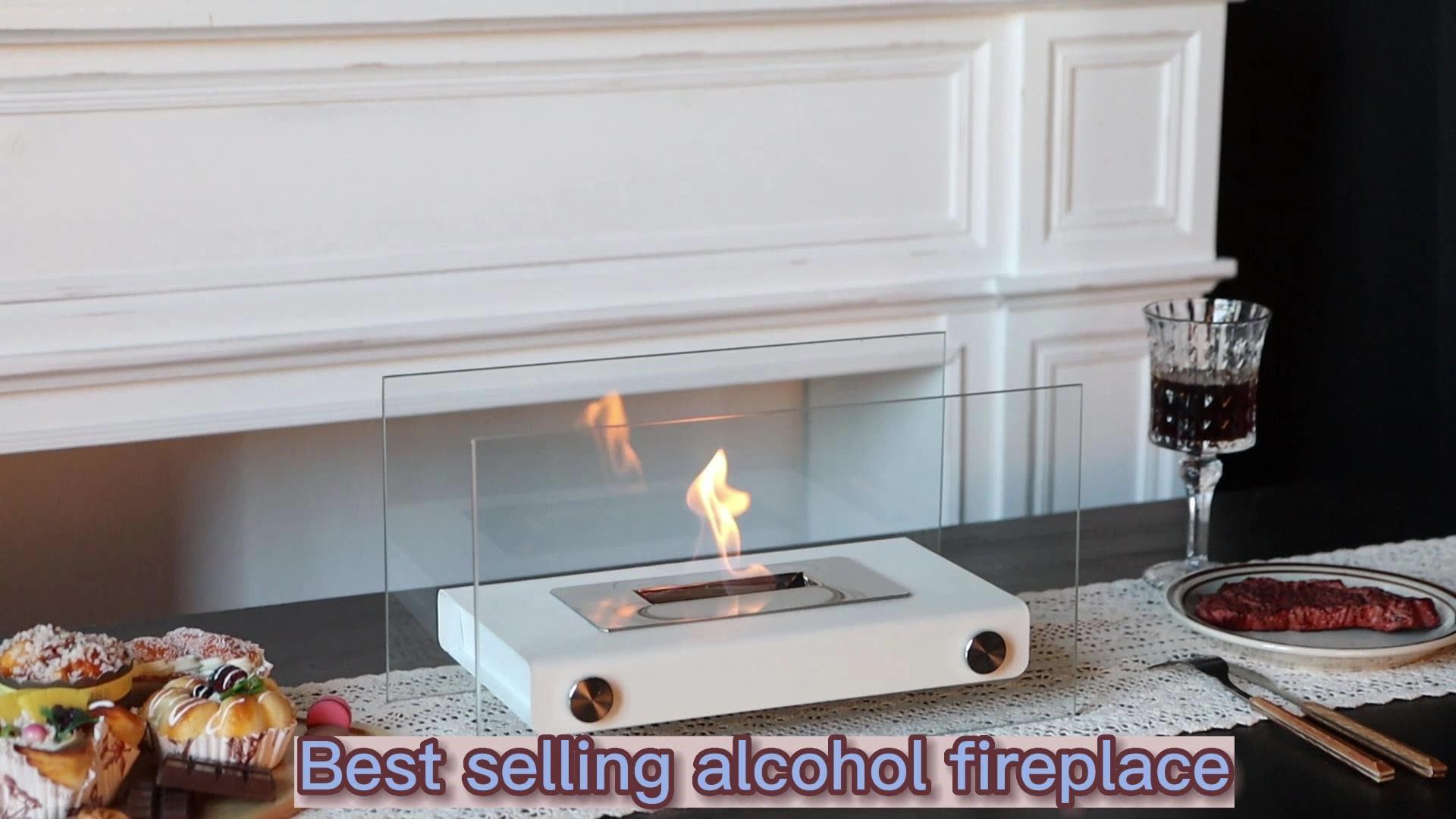 Rectangle Glass Tabletop Fire Pit New Color White Smokeless Fireplace ...