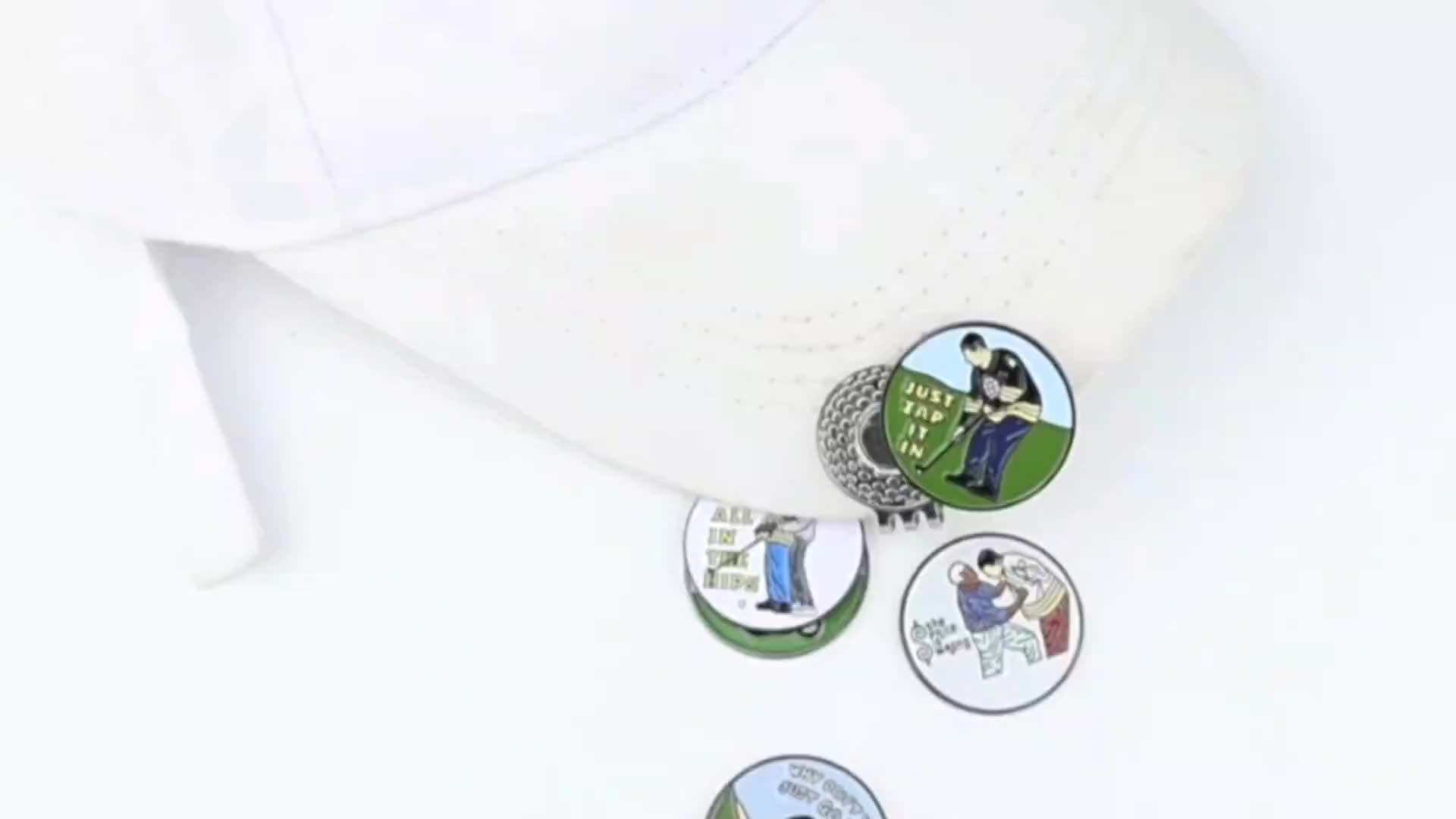 Popular Design One Putt Golf Ball Marker Custom Logo With Hat Clips ...