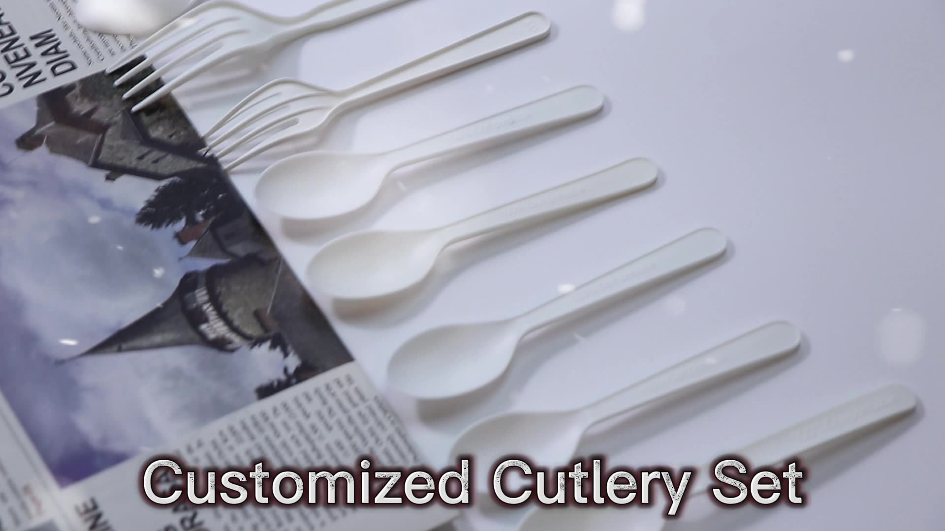 Customized Reusable Plastic Cpla Wedding White Biodegradable Forks ...