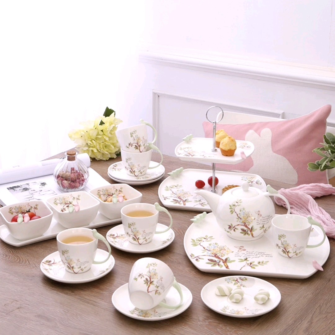 Handpainted Porcelain Indoor Outdoor Afternoon Tea Sets Exquisite ...