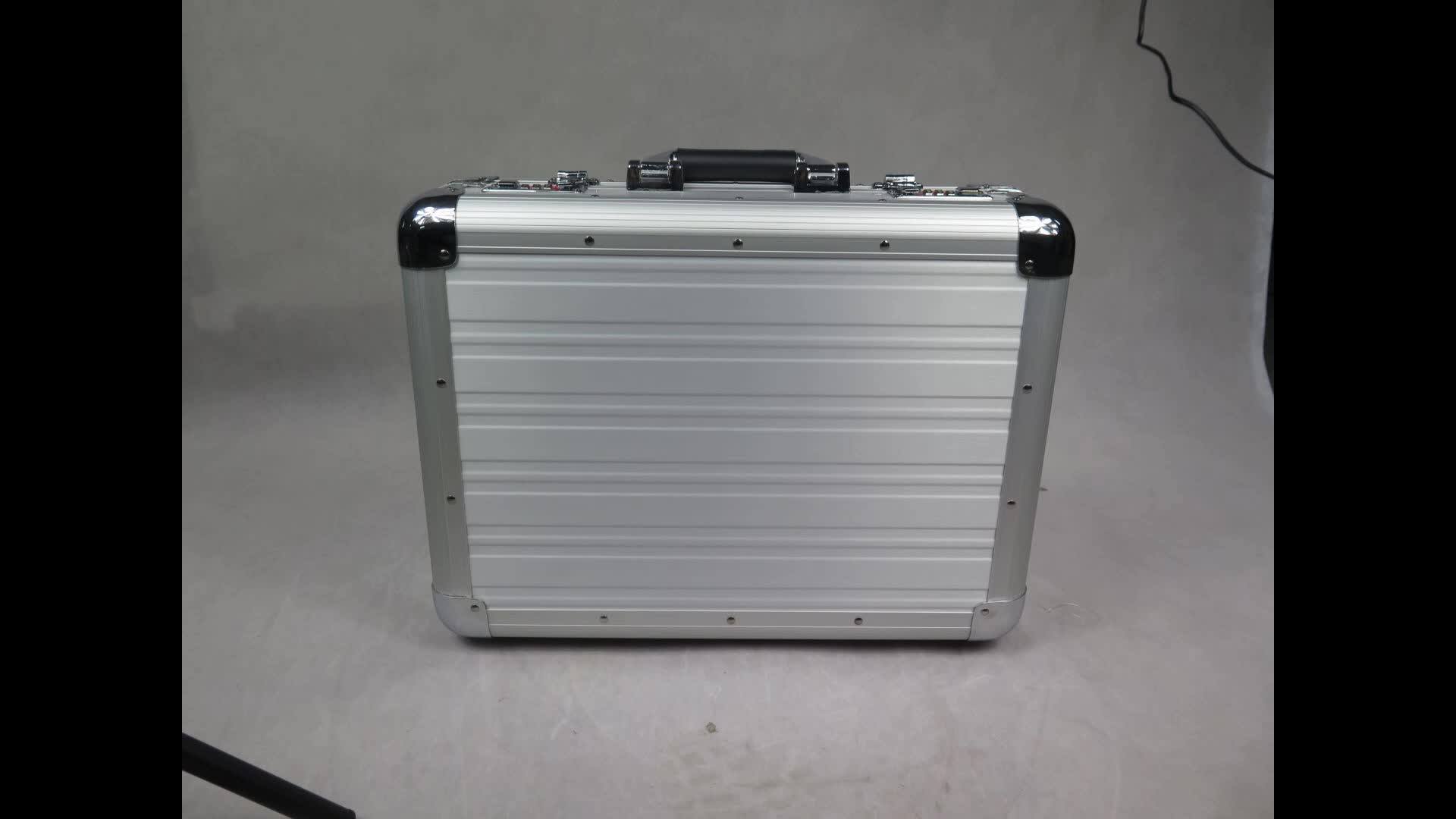 Silver Slim Style Aluminum Laptop Brief Case For 15-17 Notebook ...