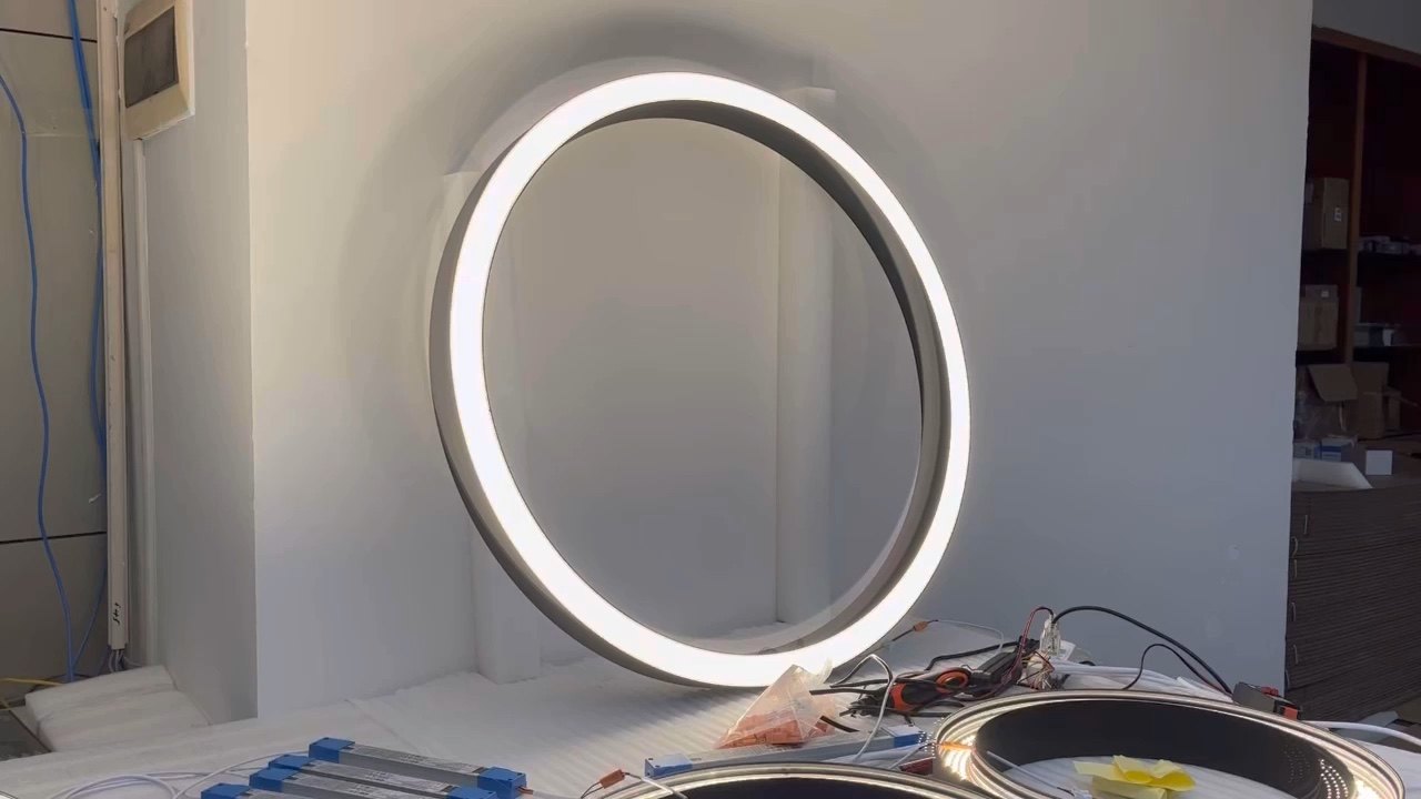 Modern Black Aluminum Circular Ring Hanging Led Pendant Light Energy ...