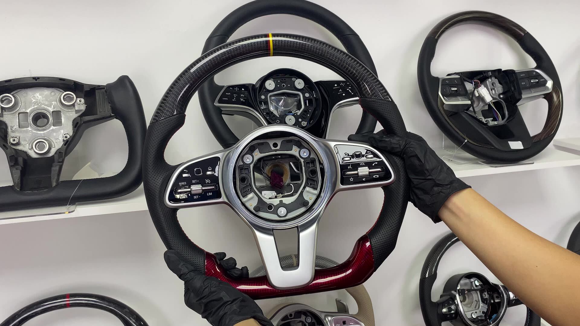 Custom Alcantara Mahogany Steering Wheel For Benz 2019-2020 Gle Gls ...