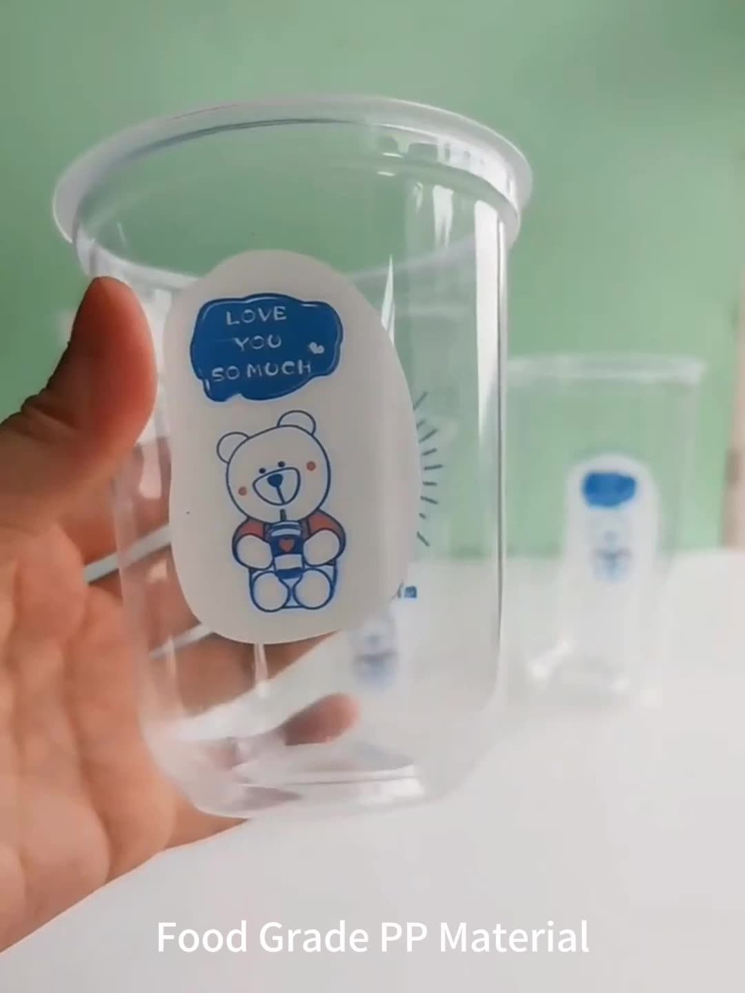 [1000 Pack] Bubble Tea Boba Clear Plastic Cups,Disposable Reusable ...