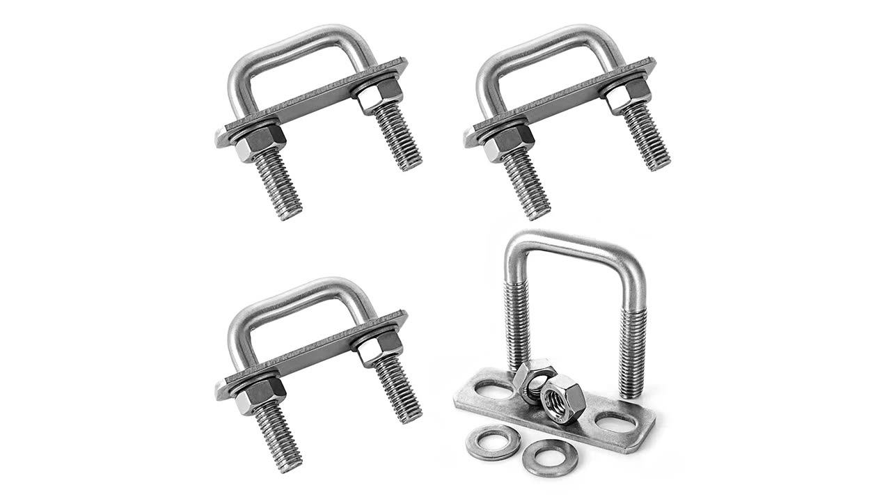 304 Stainless Steel U-bolt Right Angle U-shaped Square Tube Square ...