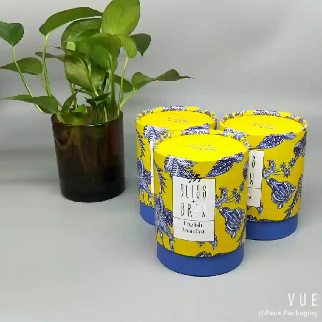 Tea Paper Tube Packaging Food Grade Cardboard Cylinder Container For ...