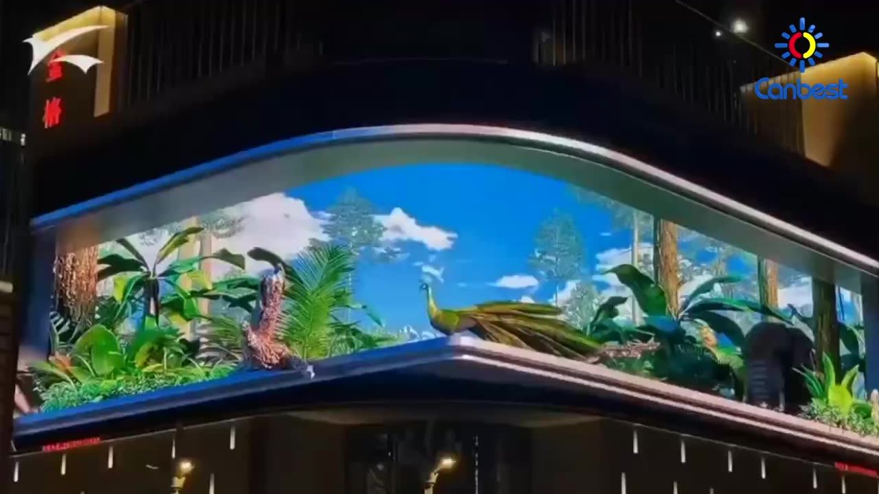 360 Degree Signboard Advertising 4 Screen Signs Wall Mounted Led ...