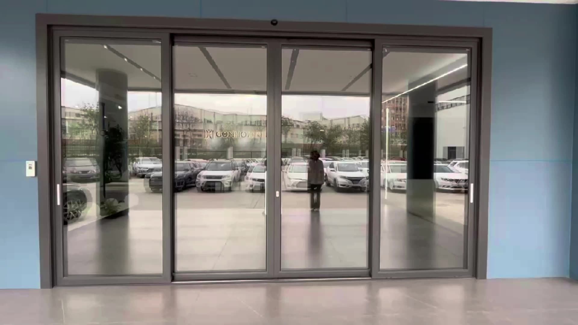 French Balcony Patio Electric Automatic Slide Door Glass Security Doors ...