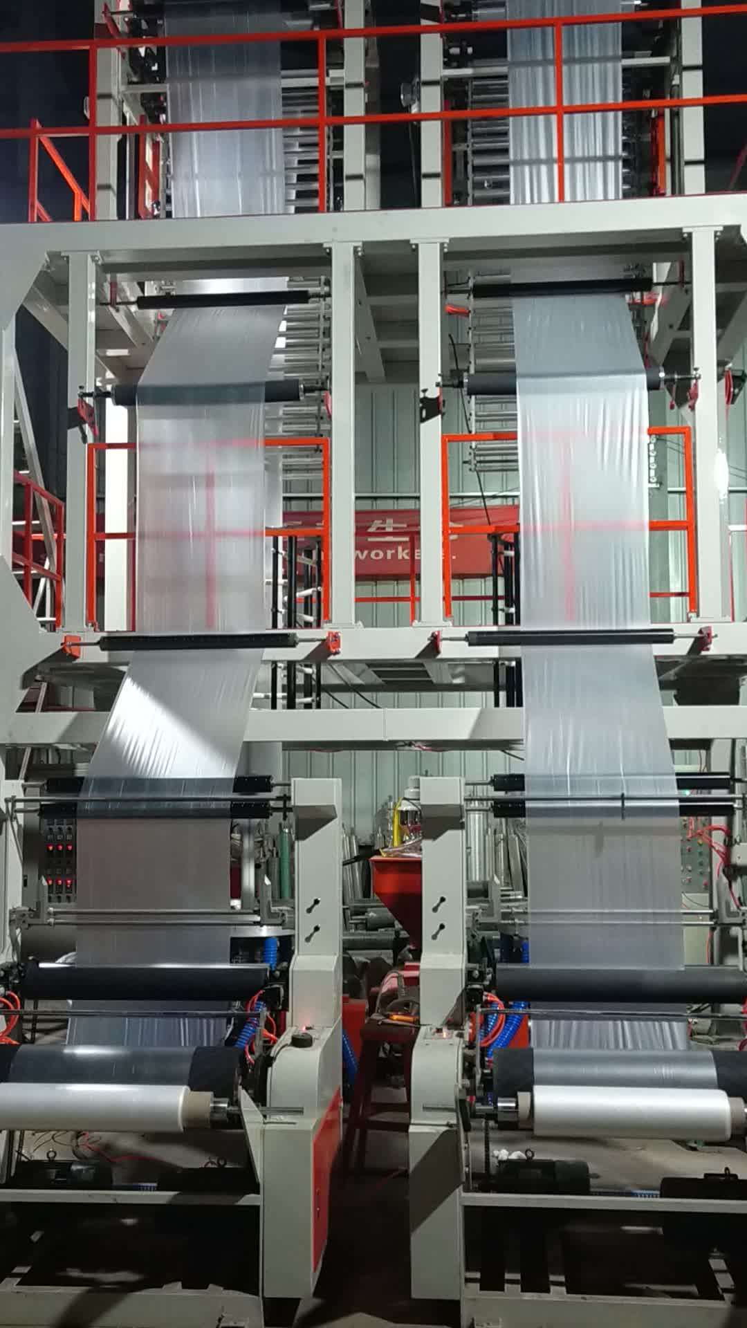 Pe Double Head Film Extruding Machine Automatic Plastic Bag Film ...