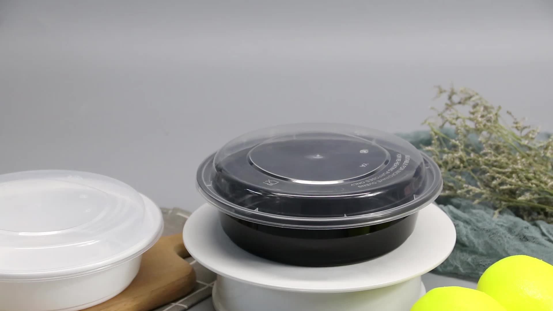 2000ml Pp Disposable Plastic Food Container With Raised Lid Box Clear ...