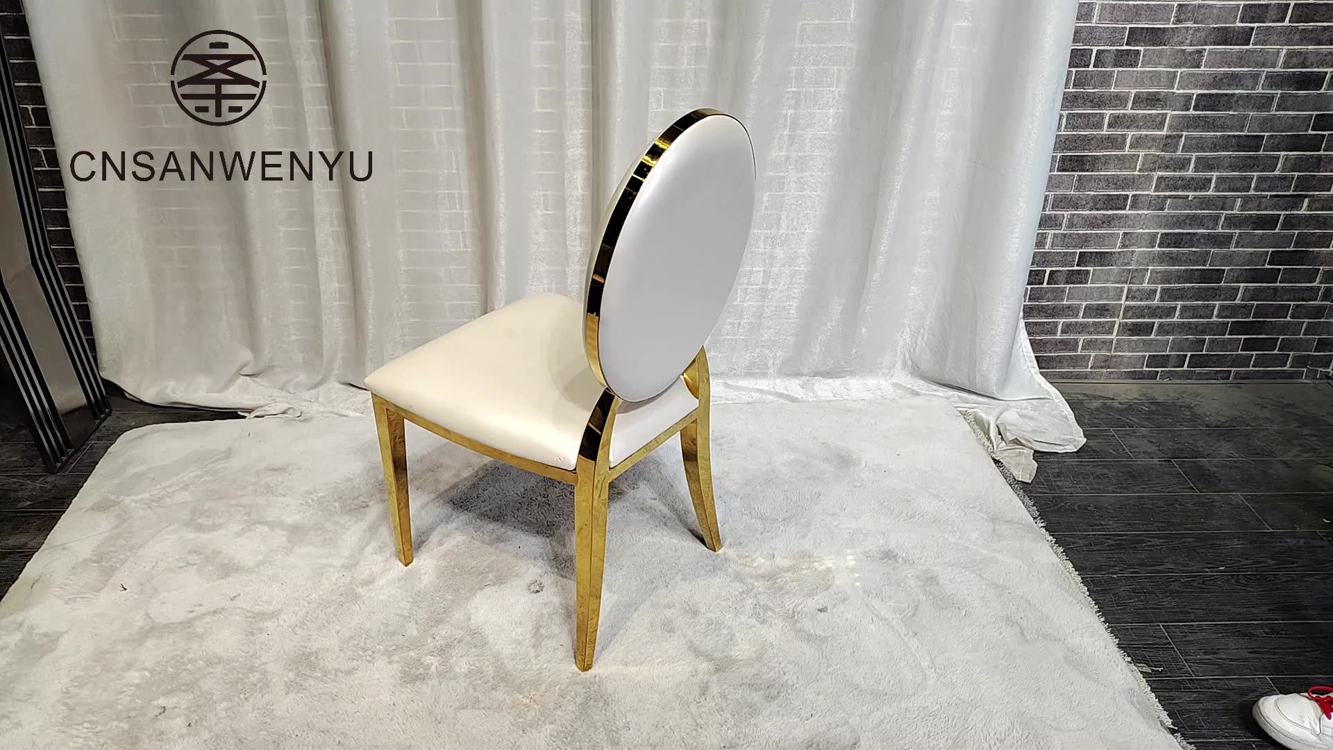 Luxury Furniture Modern Gold Stackable Stainless Steel Metal Round Back ...