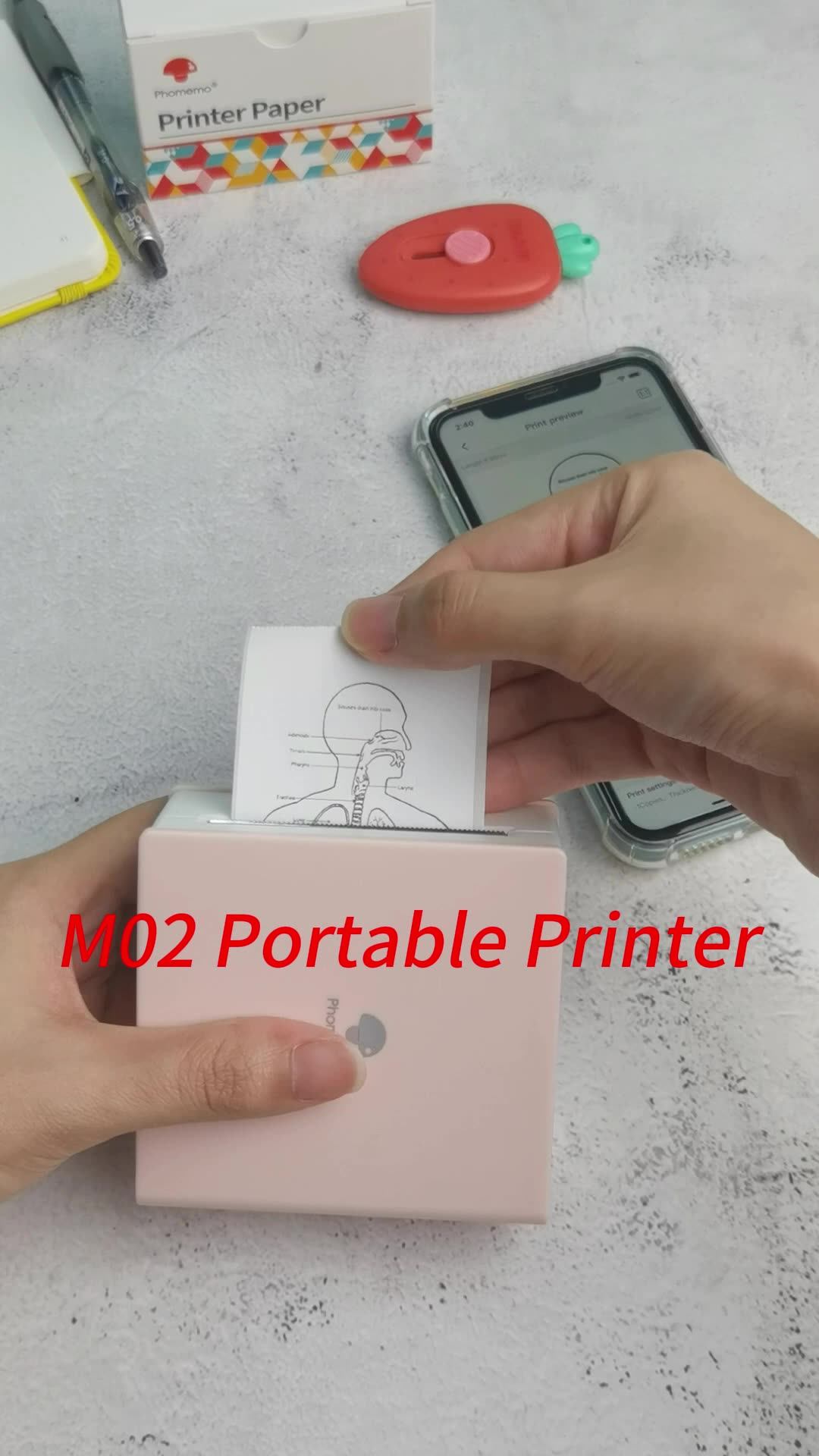 Mini Thermal Printer Portable Thermal Printer Inkless Pocket Sticker ...