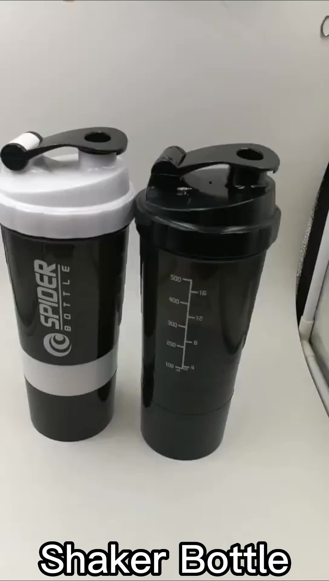 500ml Plastic Three Layers Creative Protein Powder Shaker Cups Mixing ...