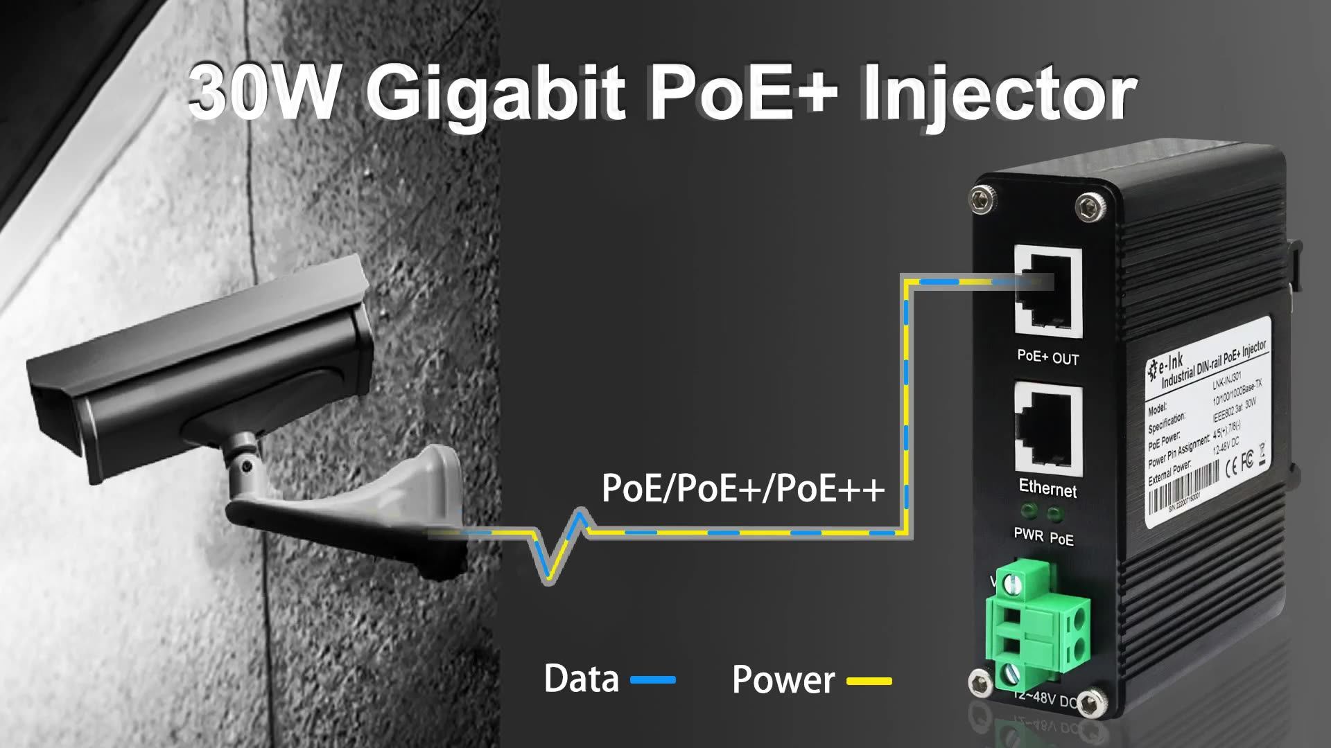 Hardened Industrial Gigabit Poe Injector 802.3at 30w Power Over ...