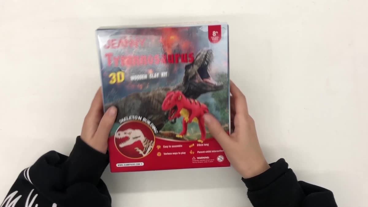 Hot Sells Creativity For Kids Tyrannosaurus 3d Wooden Clay Kit Dinosaur ...