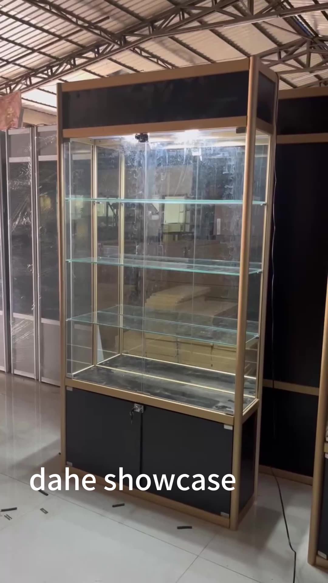 Commercial Display Glass Wall Show Case With Led Lights Extra Vision ...