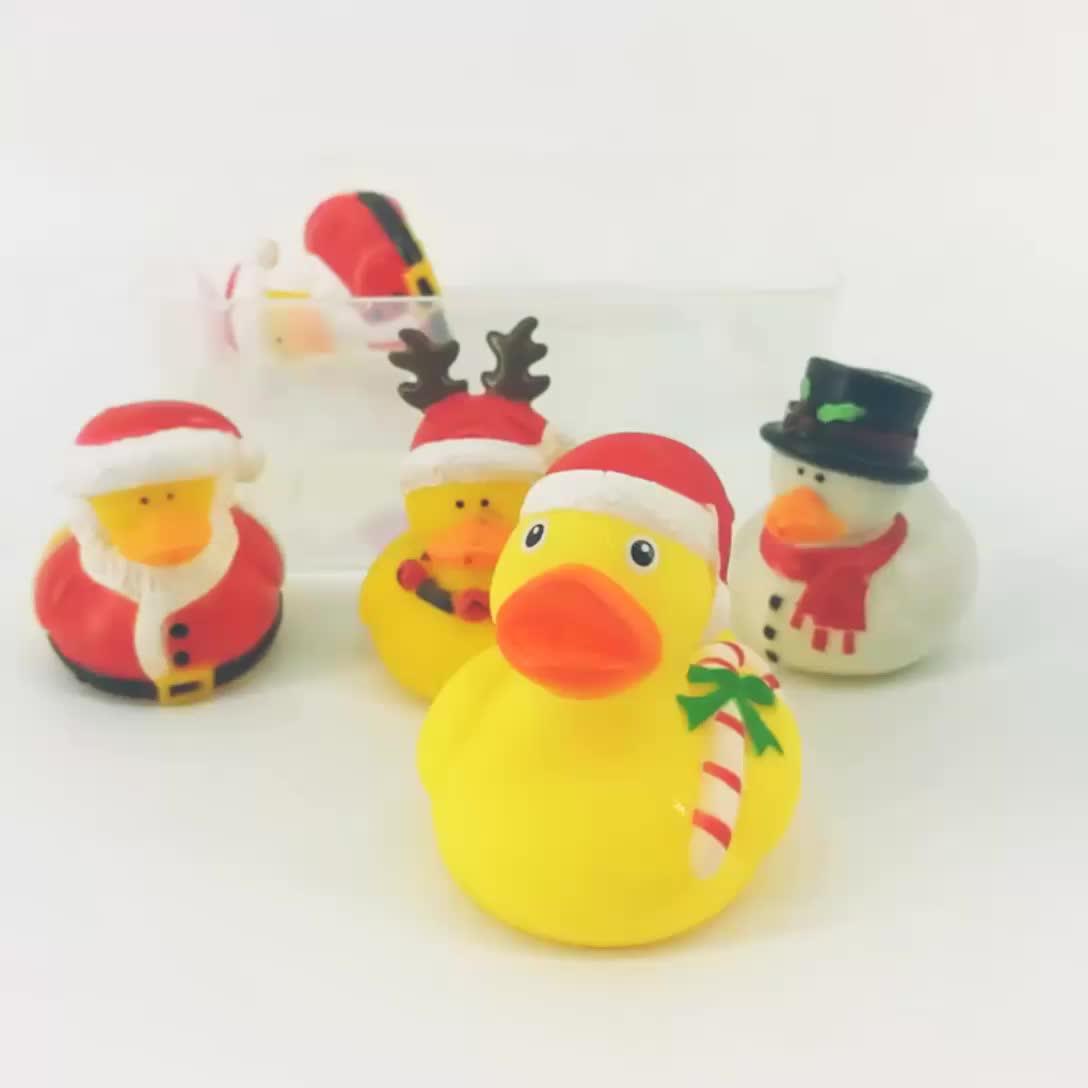 A Set Of New Design Snowman Christmas Rubber Duck For Baby Bath Toys ...