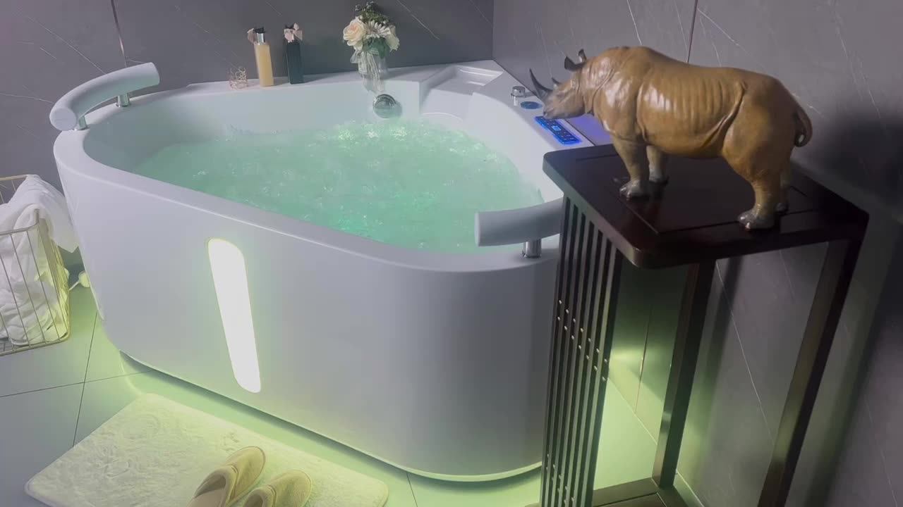 2 Person Surfing Design Freestanding Corner Air Jet Bubble Acrylic ...