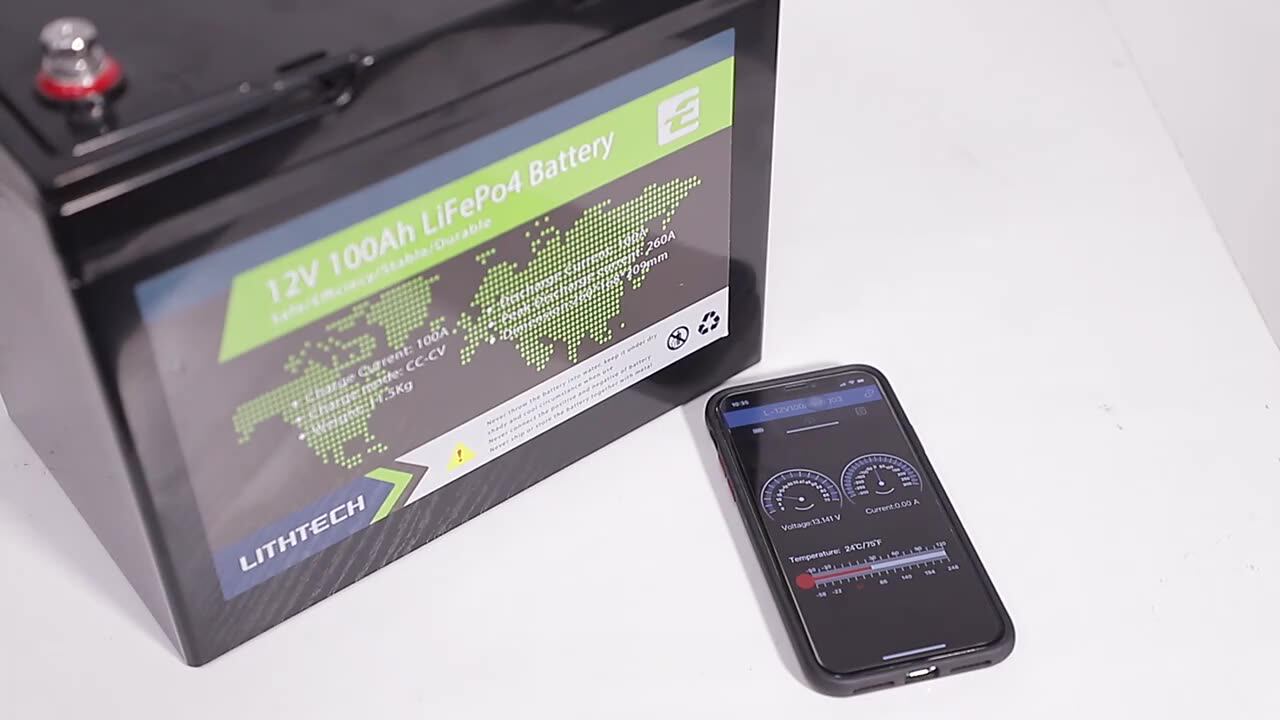 Lithtech 12 Volt Lithium Battery Bank Baterias Lifepo4 12v100ah Marine ...