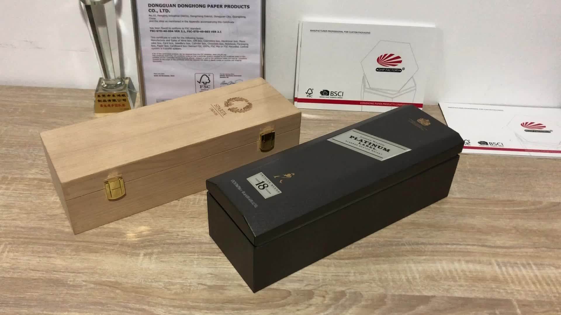 Wood Texture Wine Bottle Glass Paper Package Gift Box Gin Tequila ...