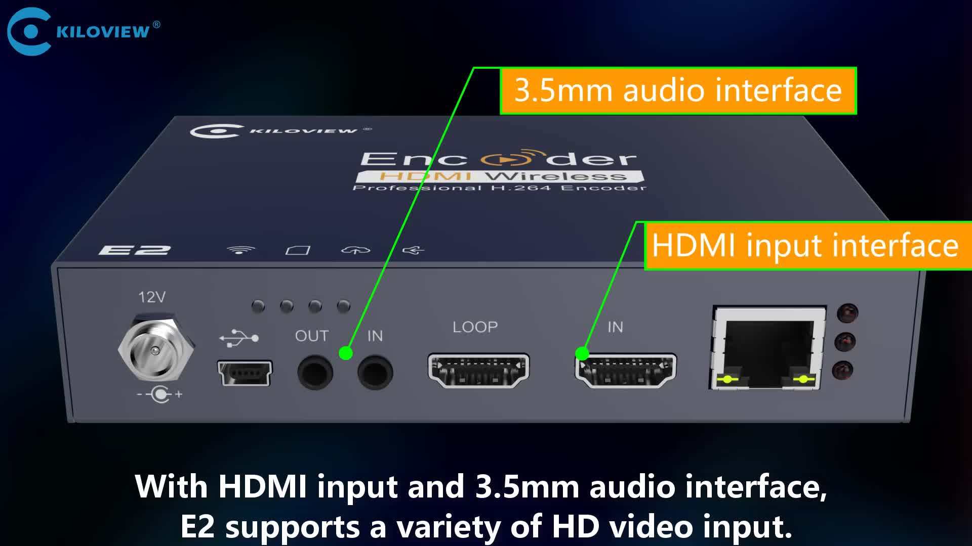 Kiloview Hdmi To Ip Stream H.264 Rtmp Rtsp Video Audio Encoder Support Facebook Twitter Youtube ...