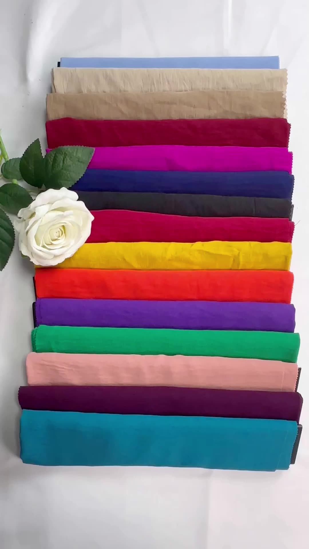 Malaysia Kain Cey Crinkle Abaya Polyest Air Flow Plain Dyed Fabric ...