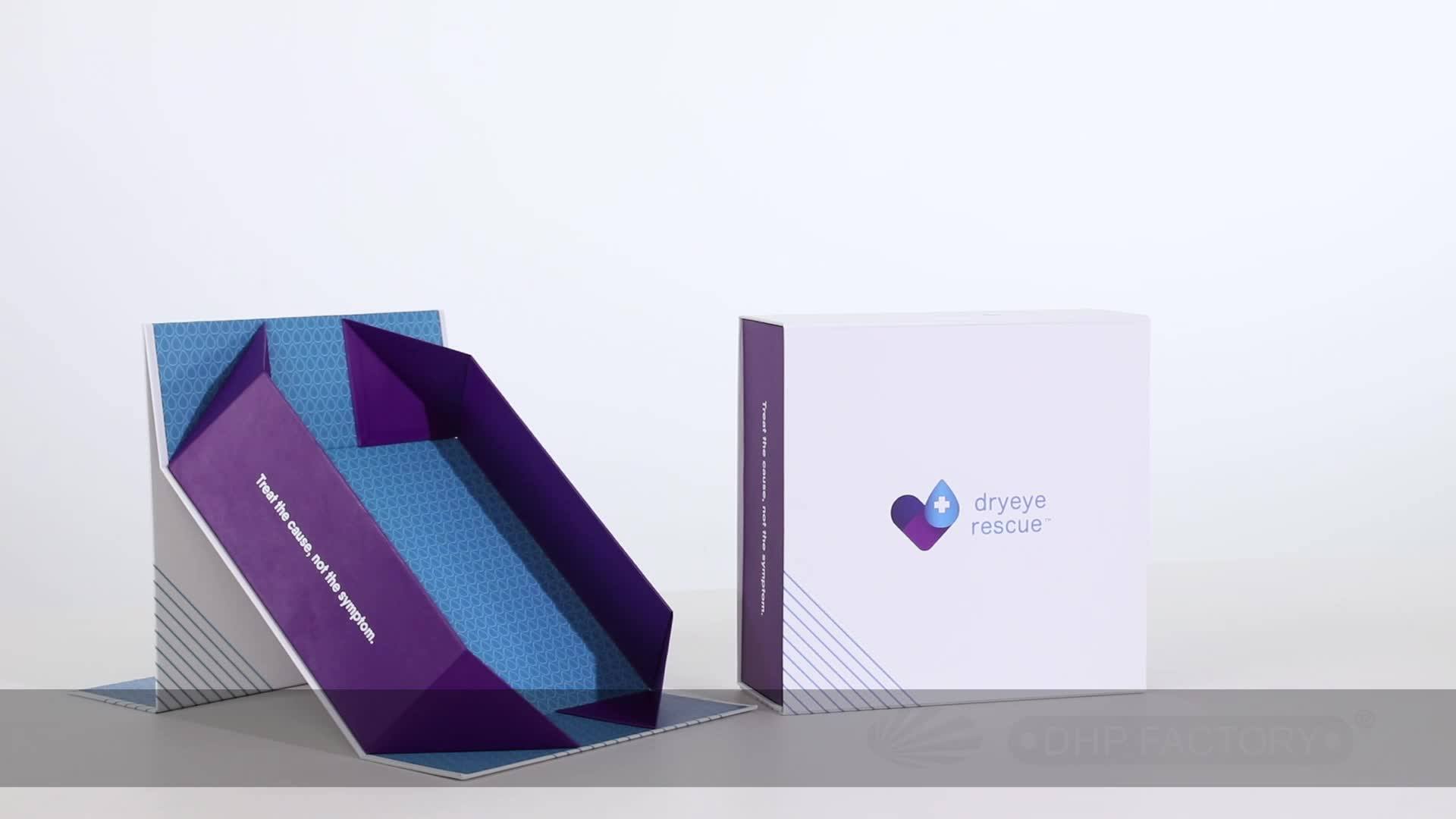 Custom Logo Luxury Foldable Magnetic Closure Book Folding Flat Pack ...