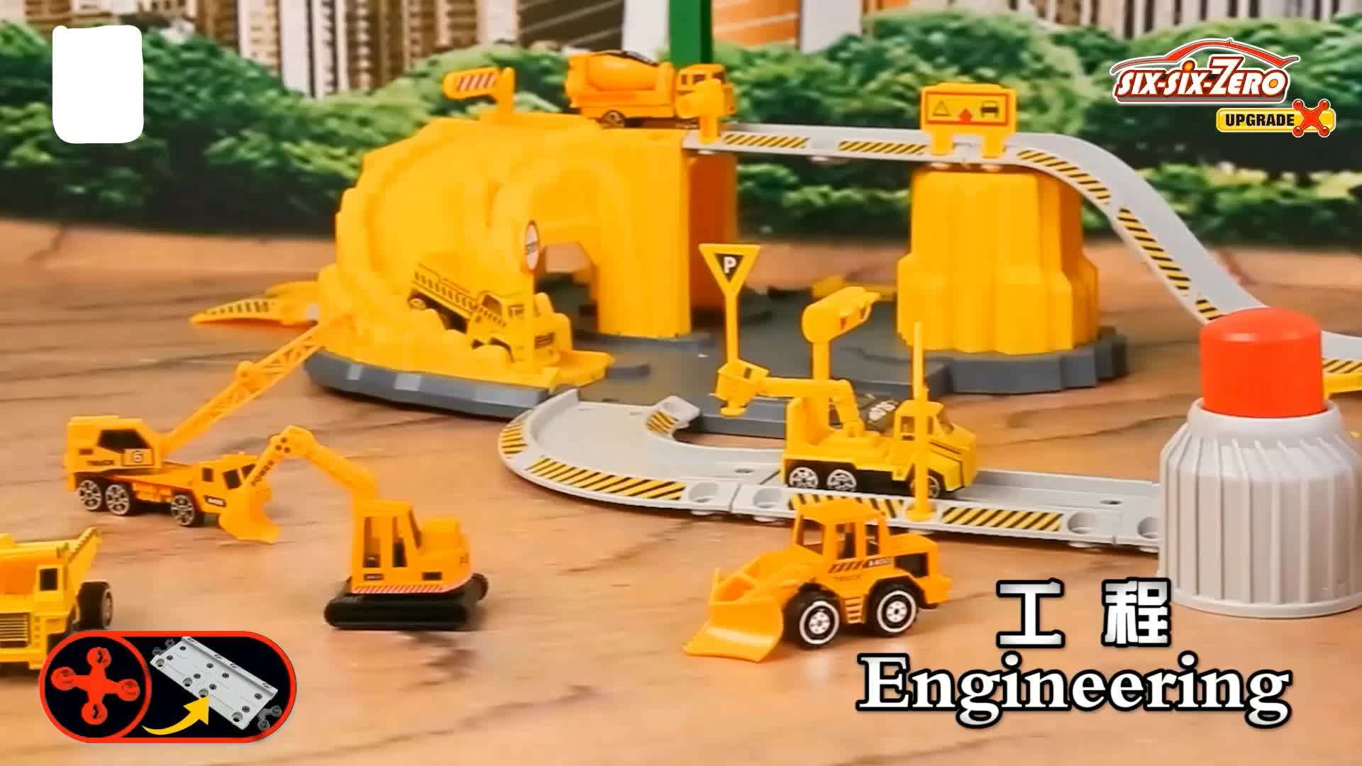 Engineering Alloy Metal Parking Lot Set Toy For Child Diy Play Game ...