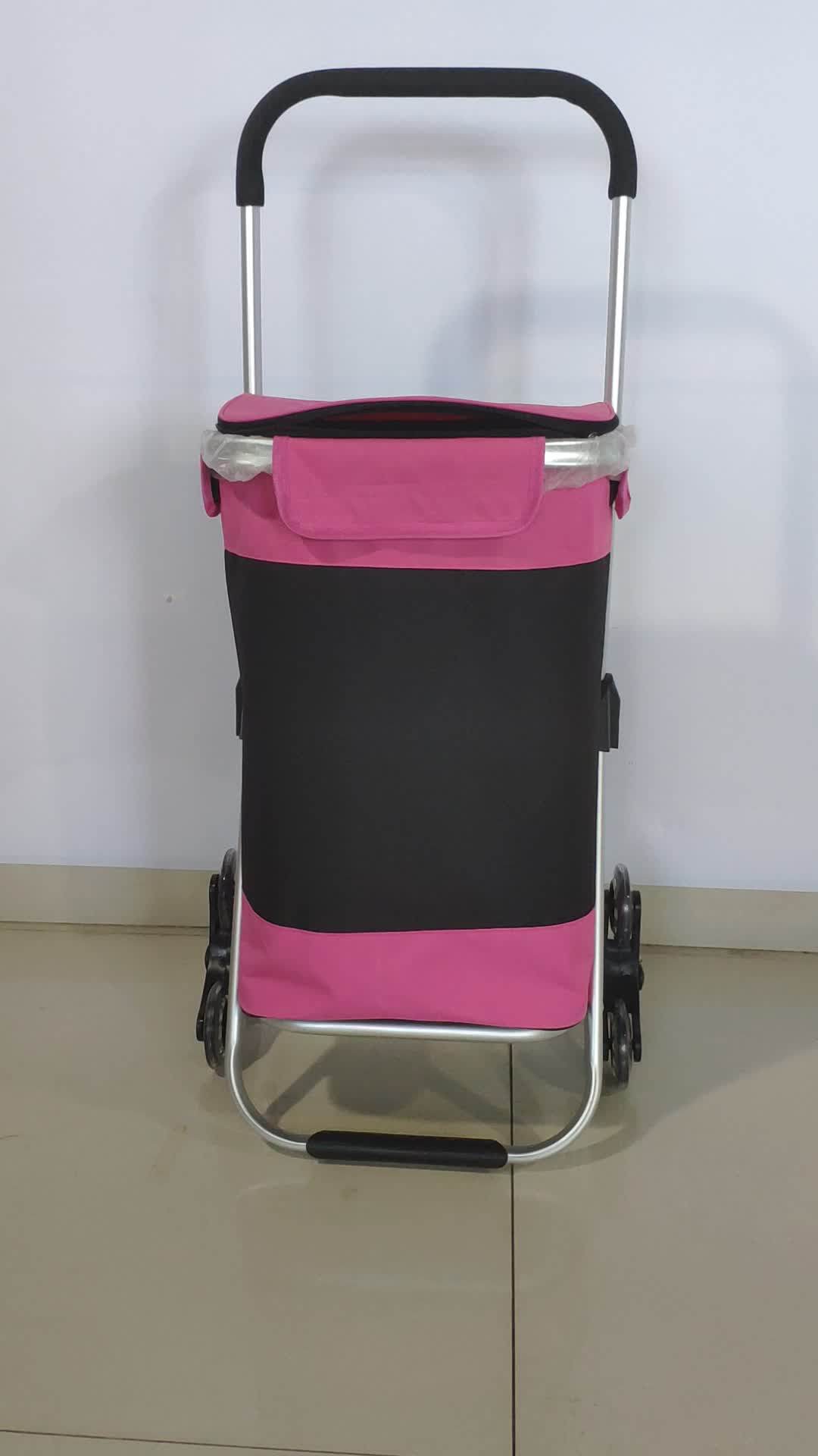Portable Heavy-duty Aluminum Frame Folding Grocery Shopping Trolley ...