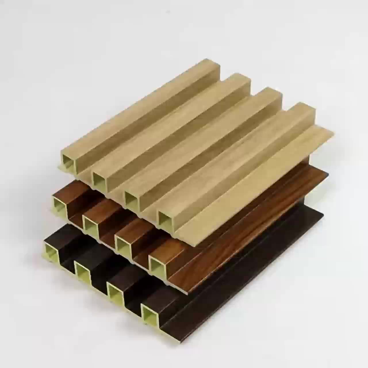 Wood Plastic Wpc Fluted Laminated Decoration Timber Cladding Wpc Interior Indoor Hollow Water ...