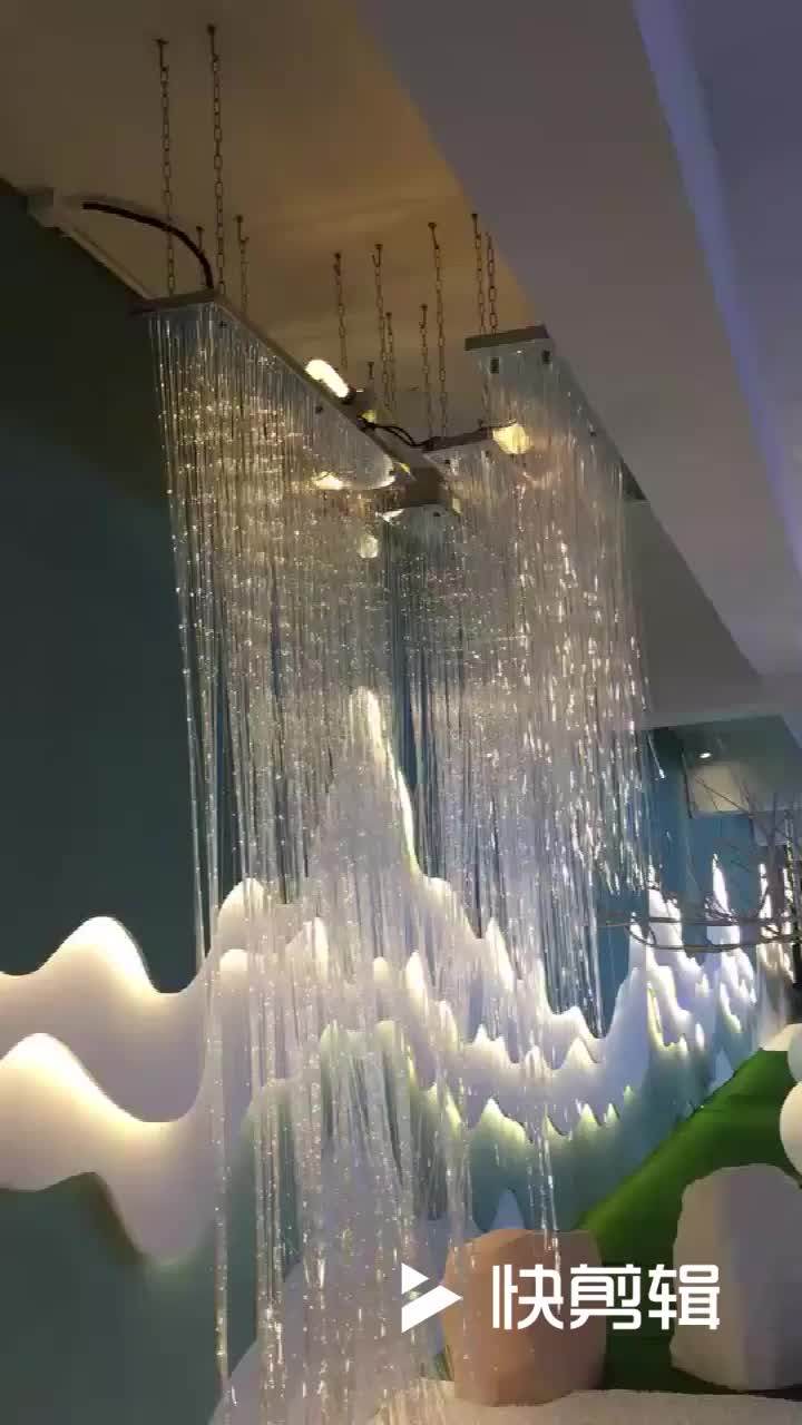 Outdoor Waterfall Wall Lighting Decoration Ip68 Uncharged Flowing Fiber ...