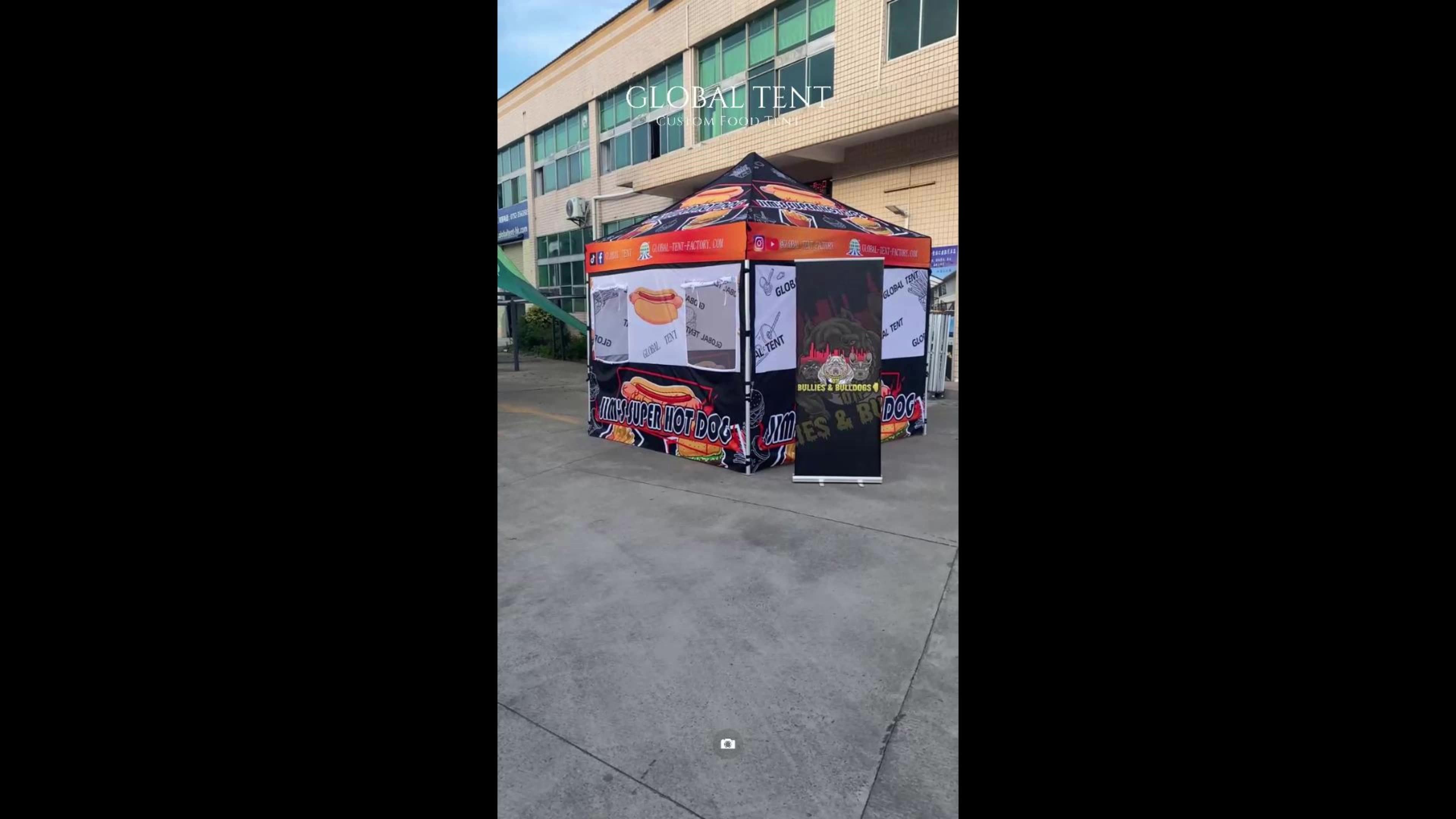 Global Tent 10'x10' (3mx3m) Custom Canopy Outdoor Pop-up Food Tent ...