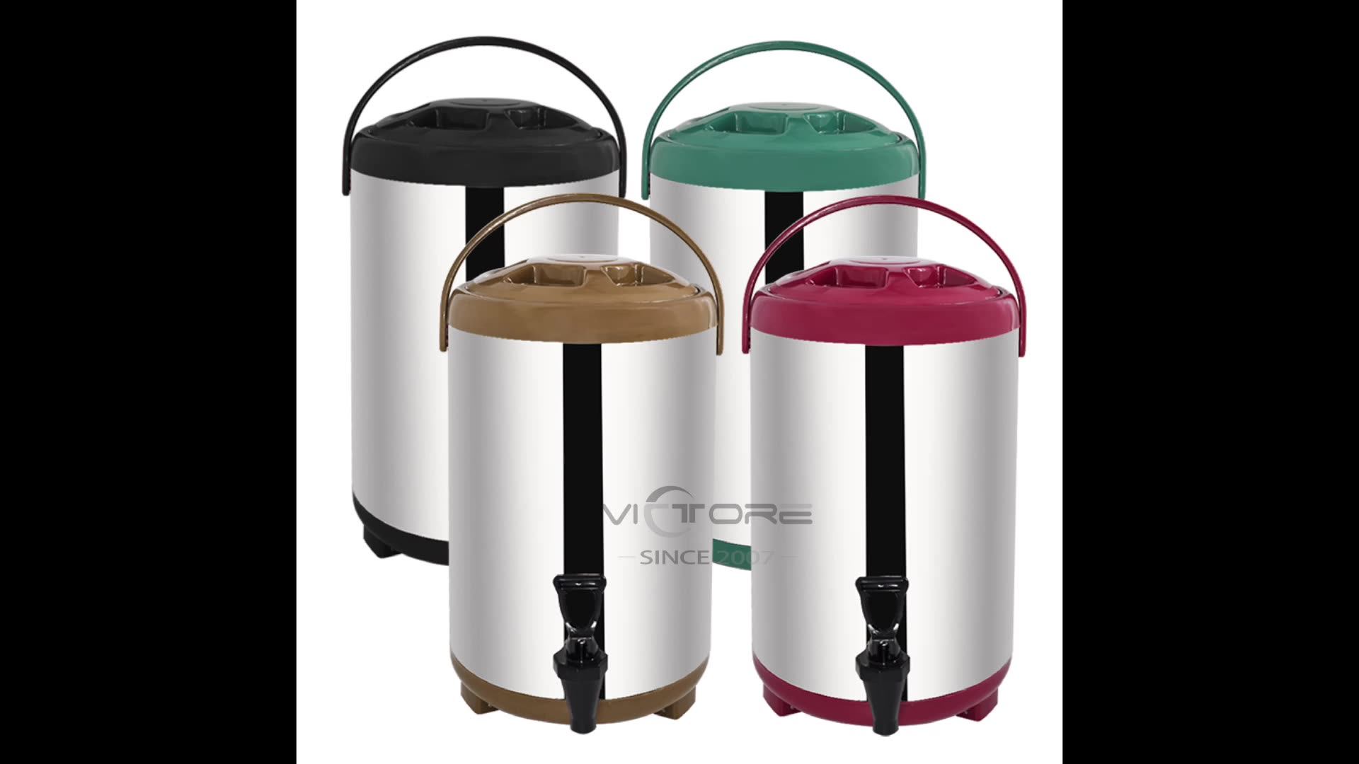 Tea Drink Stainless Steel / Black Design Insulated Beverage Dispenser ...