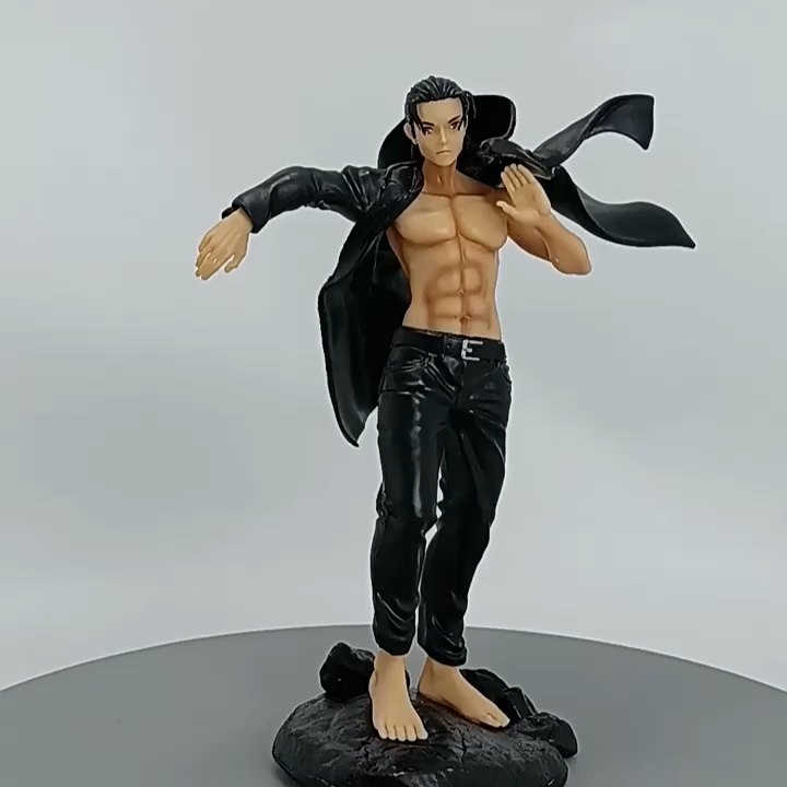 Anime Eren Jaeger Figure Attack On Titans Final Season Black Cloak ...