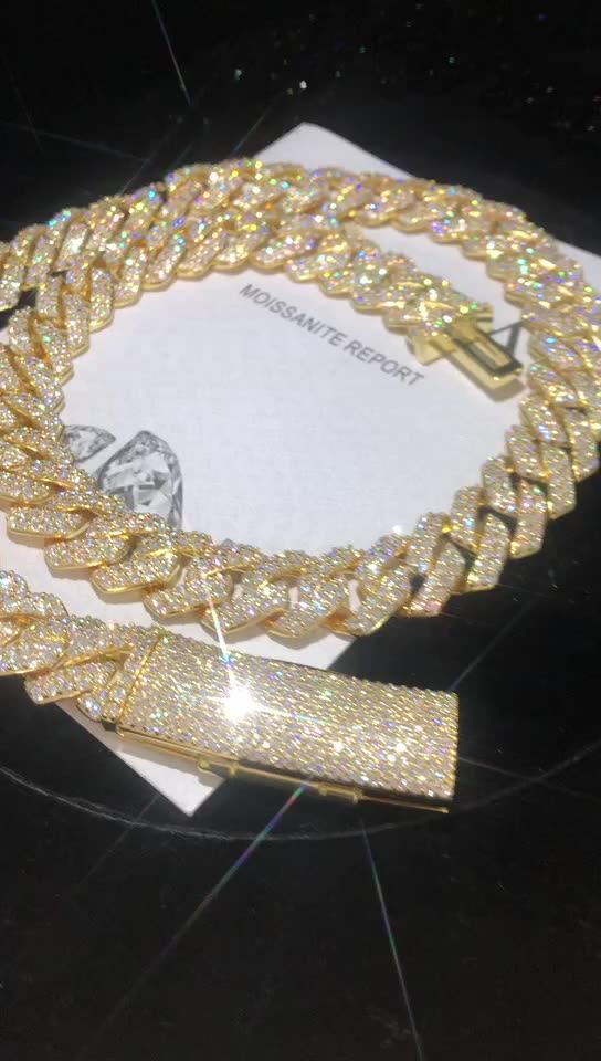 Flawless Vvs Diamond Hip Hop 925 Sterling Silver Cuban Link Chain 10k ...