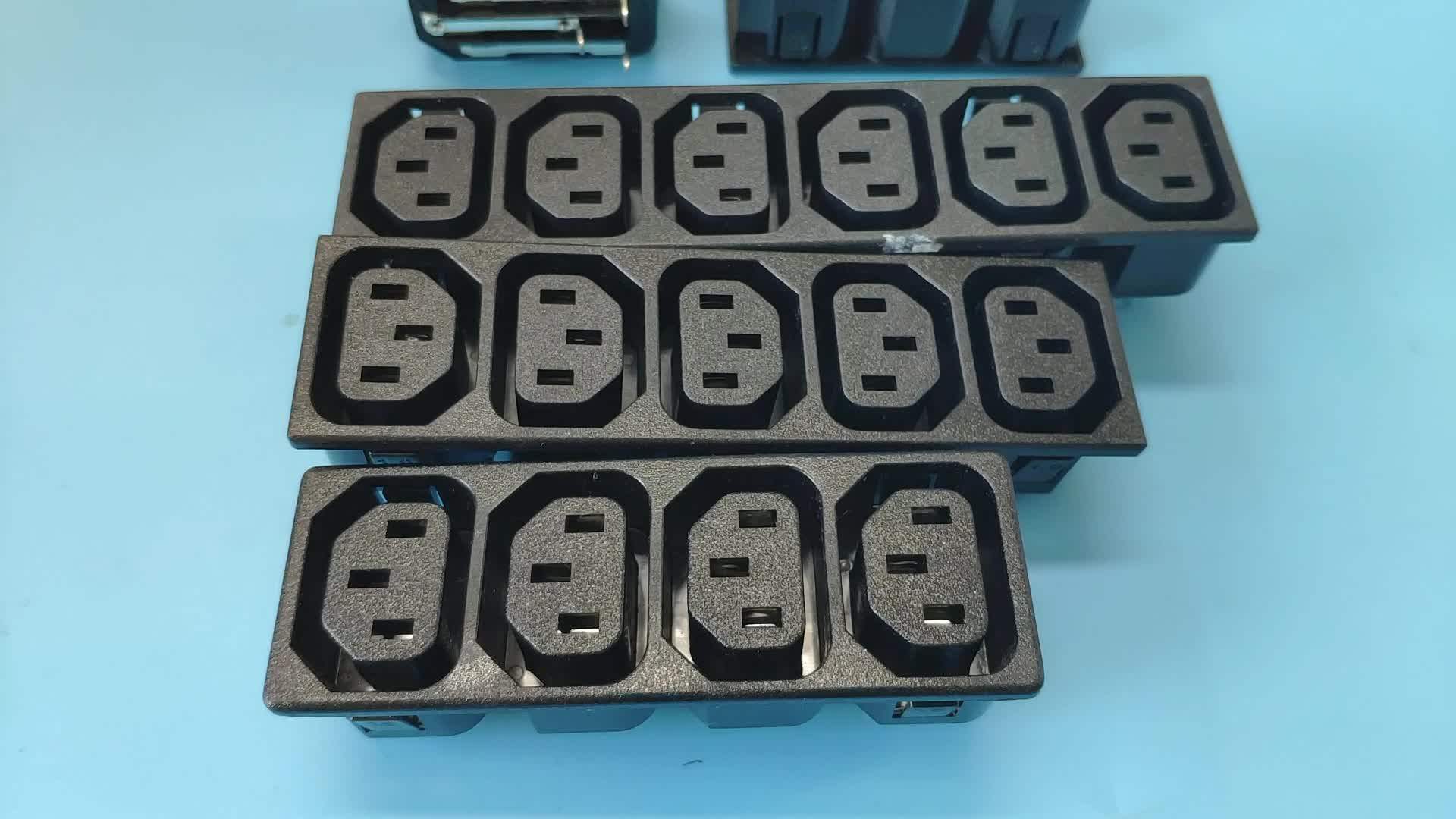 15a 250v Snap In Iec320 C13 X 2 Chain Power Certificated Female ...