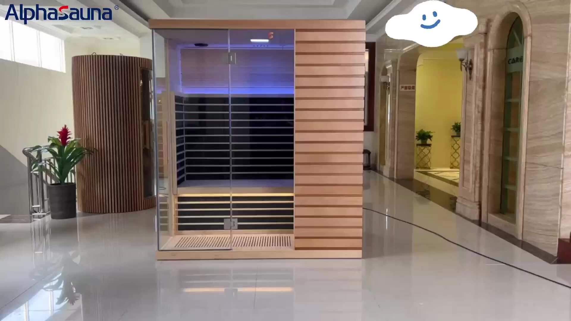Optional Commercial Large Infrared Hybrid Sauna Room Glass Steam And ...