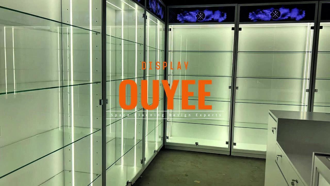 Shop Design Smoke Shop Showcase Display Counter Large Glass Display ...