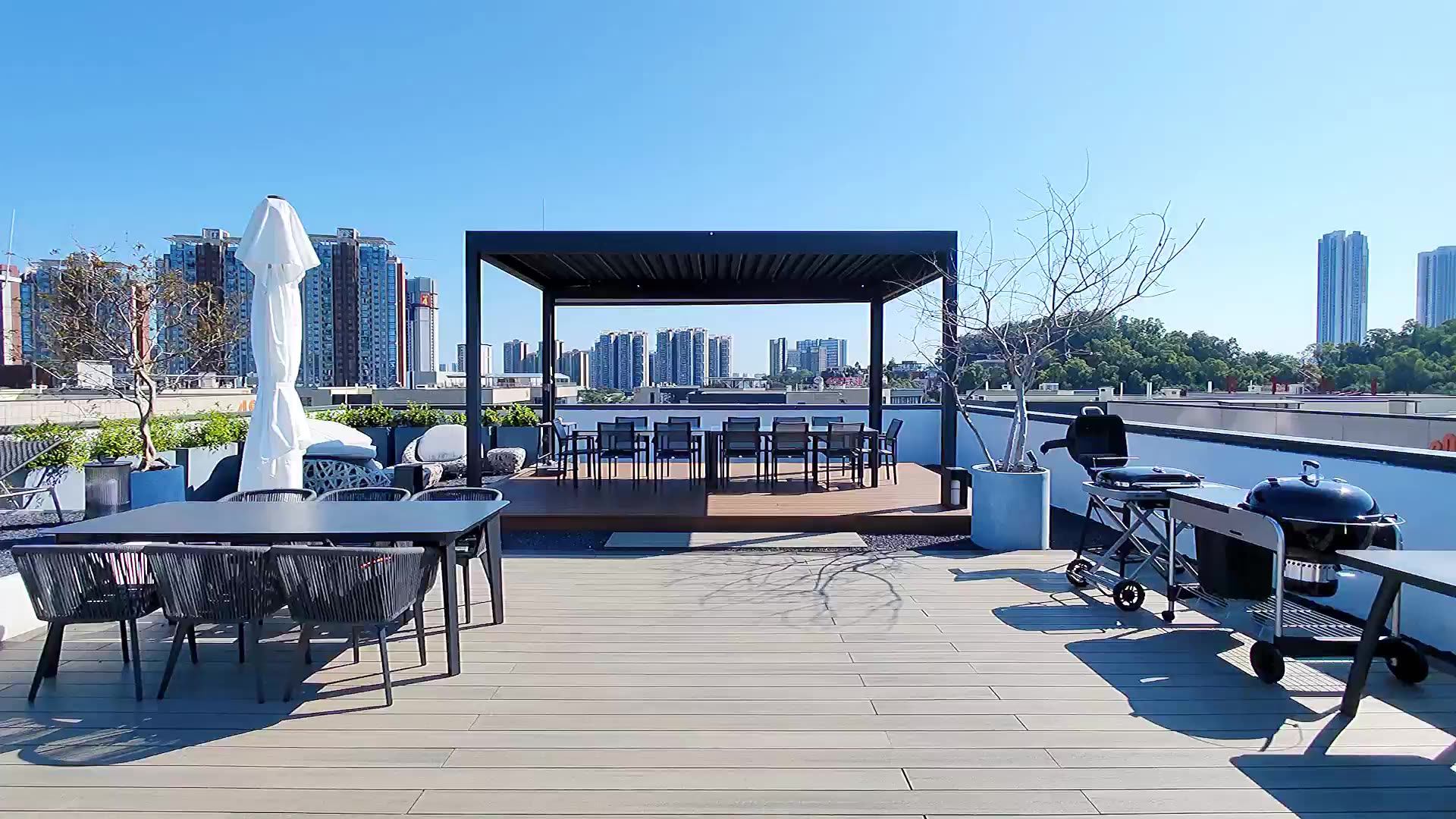 Aluminum Opening Louvre Roof Pergola Roof System Waterproof Square Tube ...