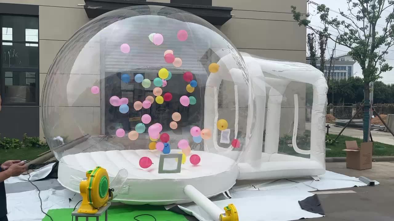 White Inflatable Bubble House Transparent Model With Air Blower 3x3m 4 ...