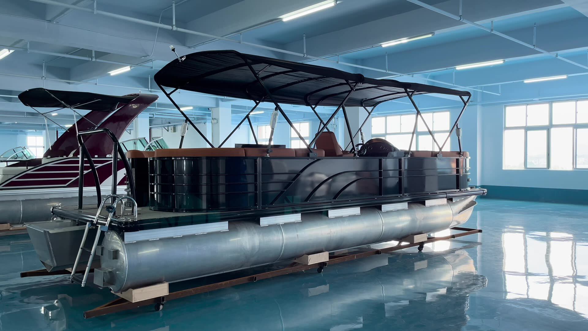 25ft Luxury Boat Yacht Fully Assembled Aluminum Fishing Pontoon Fishing ...